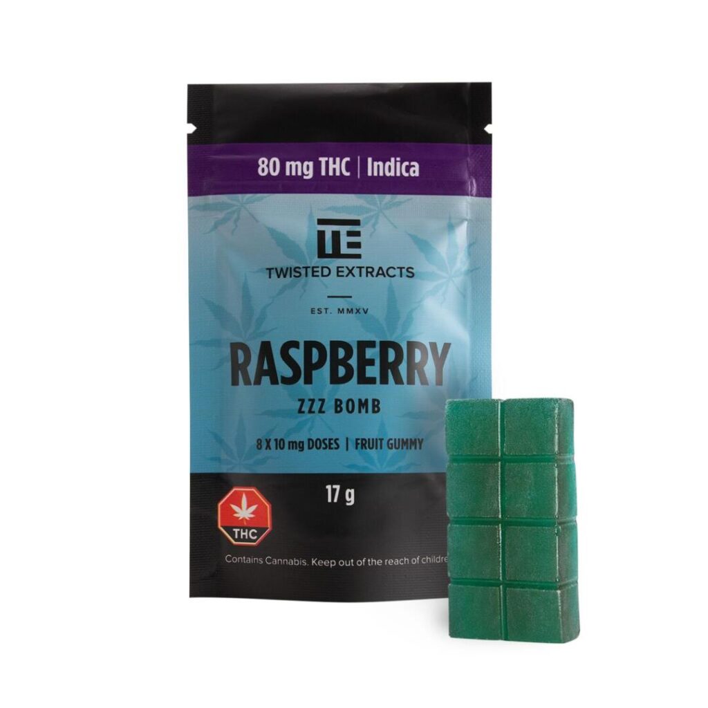 Twisted Extracts Blue Raspberry ZZZ Bomb (80mg Indica THC)